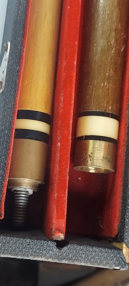 RARE Cue Billiard Vintage Pool Stick Hand Carved Inlaid With Case From ...