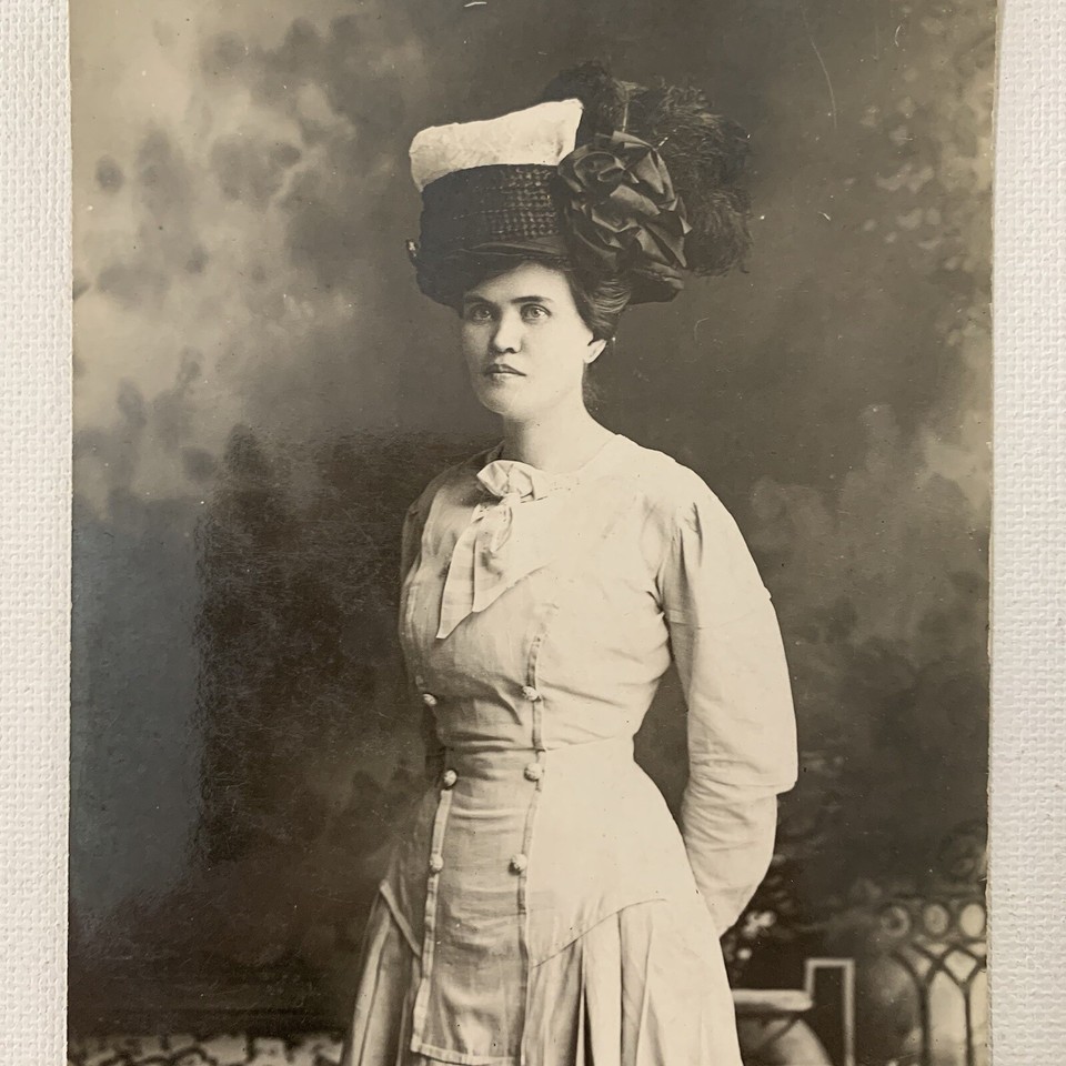 Antique RPPC Real Photograph Postcard Beautiful Young Woman ID Ida Strand Aastad | eBay