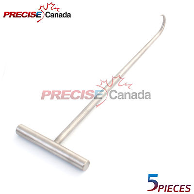 5 PCS STAINLESS STEEL BONE HOOK WITH T HANDLE VETERINARY ORTHOPEDICS ...