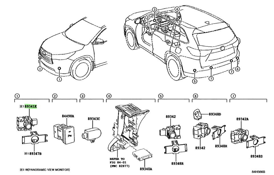 GENUINE TOYOTA HIGHLANDER WHITE 070 ULTRASONIC PARK SENSOR OEM 89341 ...