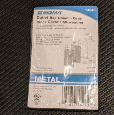 Sigma 14240 All-Weather Weatherproof Outlet Box Blank Cover - Gray | eBay
