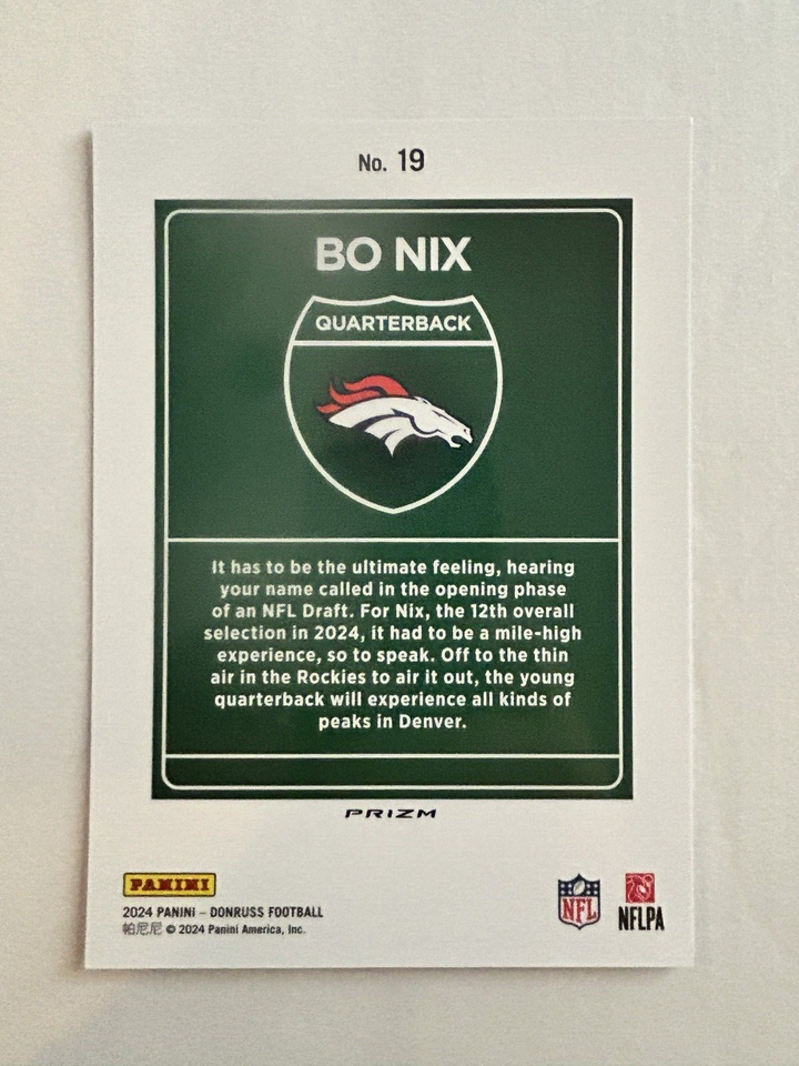2024 Panini Donruss Bo Nix Downtown #19 (OVERSIZED 5x7) Rookie Card | eBay