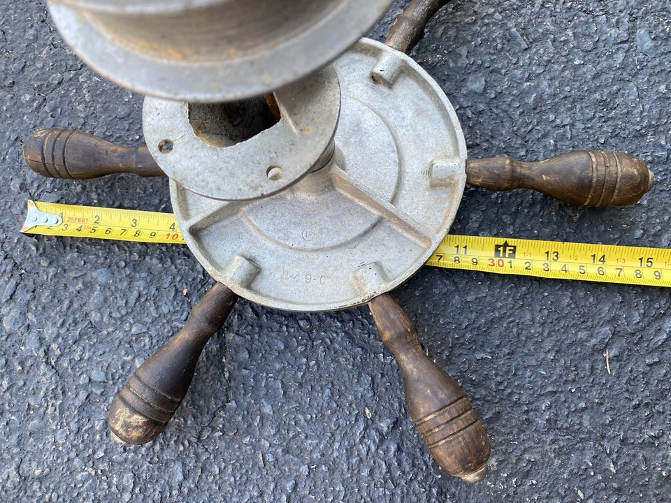 ORIGINAL MID CENTURY DUOTROL GALVANIZED METAL AND WOOD,15" SHIP'S WHEEL ...