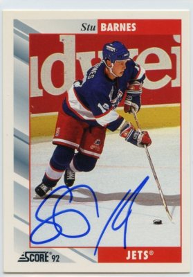 STU BARNES JETS AUTOGRAPH AUTO 92-93 SCORE #319 *38702 | eBay