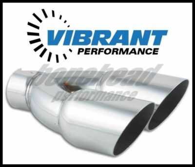 Vibrant 1333 Dual 3.5" Round Stainless Steel Tips (Single Wall, Angle ...