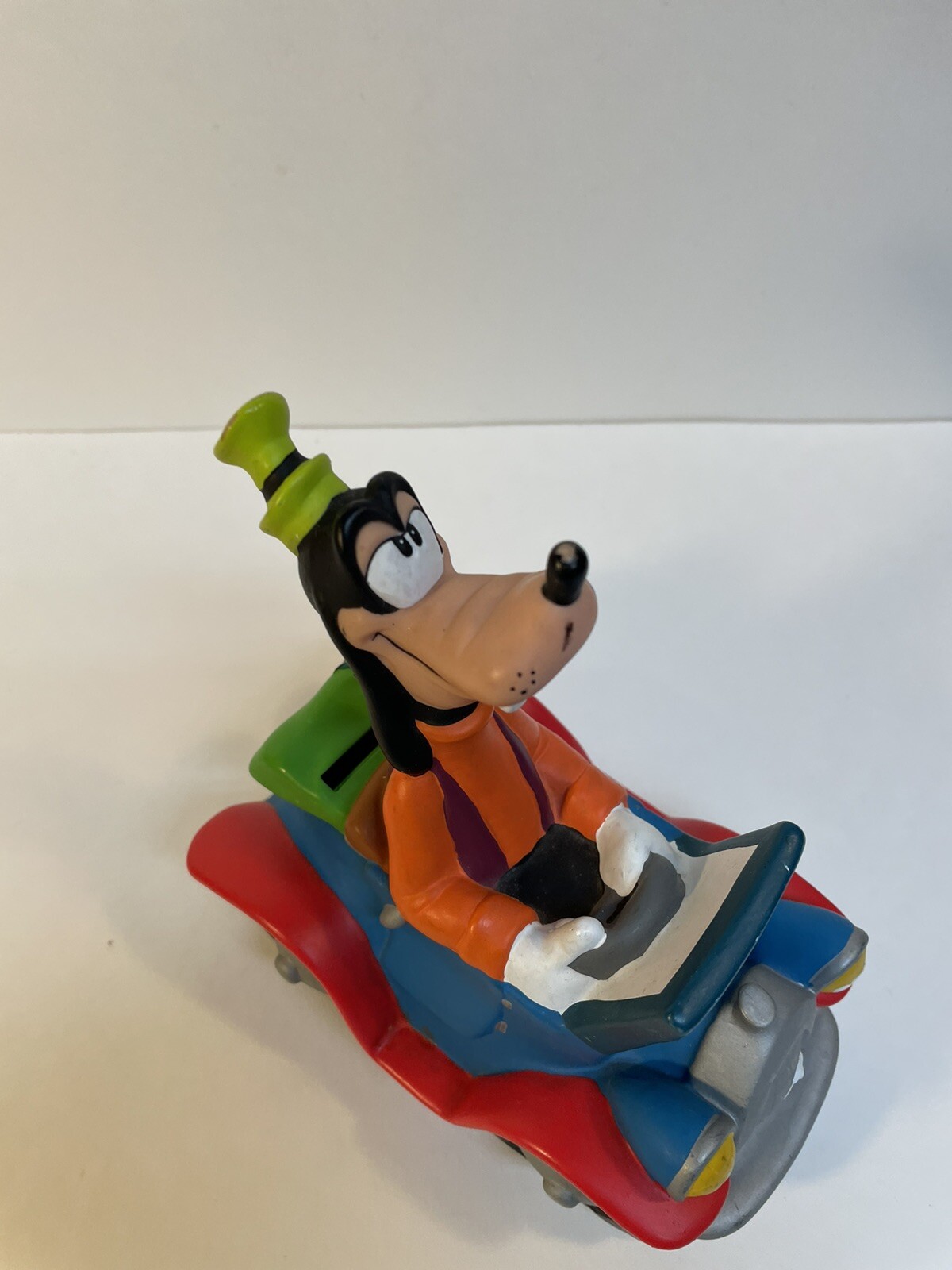 Vintage Disney Goofy Driving Blue Jalopy Car Hard Rubber Coin Bank (no ...