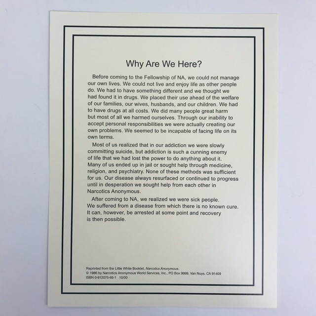 NARCOTICS ANONYMOUS NA 7 Group Reading Cards Set and 27 keytags English ...