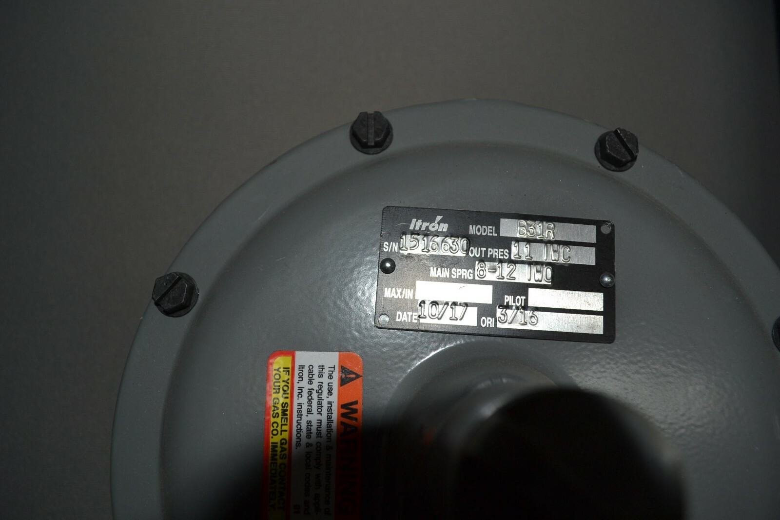 INTRON Meter: Industrial Natural Gas Regulator 1813B WITH METER ...