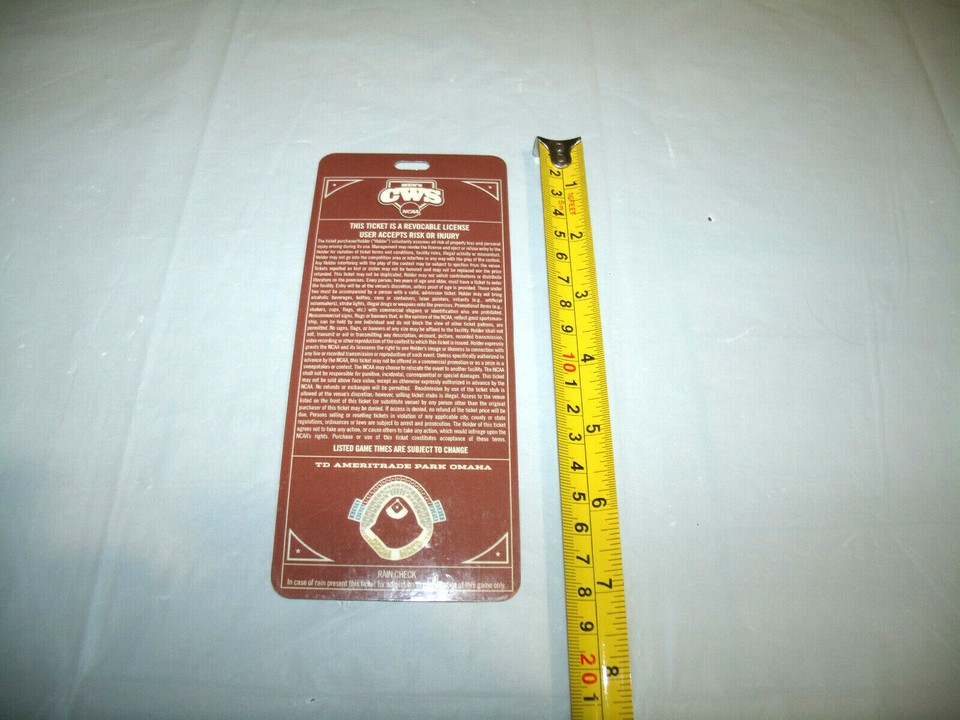 CWS 2012 College World Series Game 7 CLUB Ticket Pass Lanyard Rare | eBay