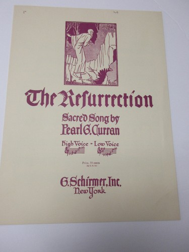 Pearl Curran The Resurrection Low Voice and Organ or Piano Sheet Music ...