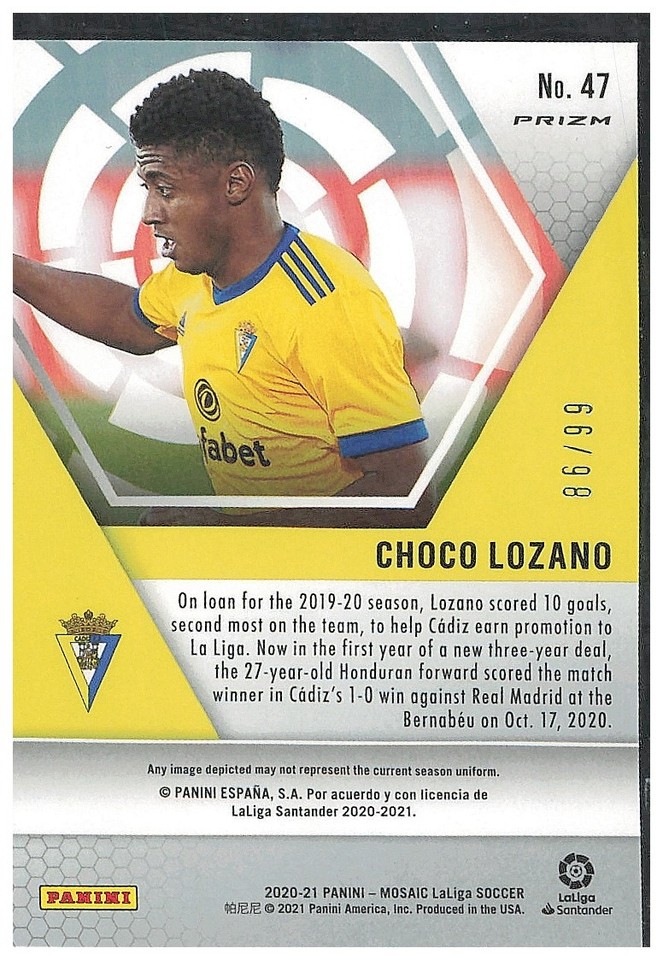 2020 Panini Mosaic La Liga Choco Lozano /99 Base Mosaic Blue #47 | eBay