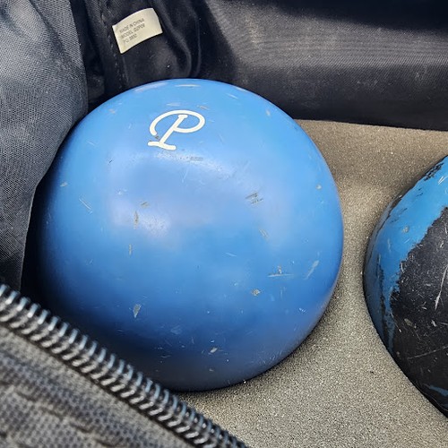 3 Duckpin Balls Aqua Black Swirl EPCO Paramount's 3.6 LBS Each w/ Bag ...