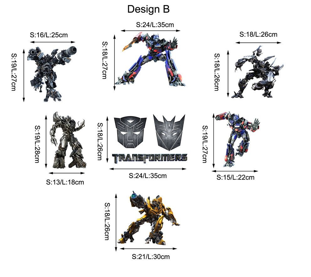 Transformers Removable Wall Stickers Nursery Decor Boys Art Decal ...