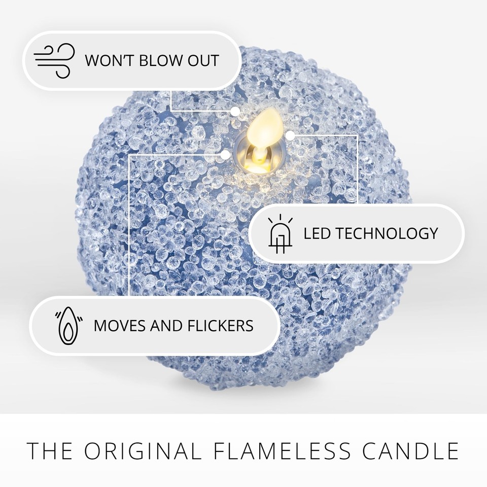 Luminara Spring Lake Crystal Beads Glitter Sphere Flameless Candle ...