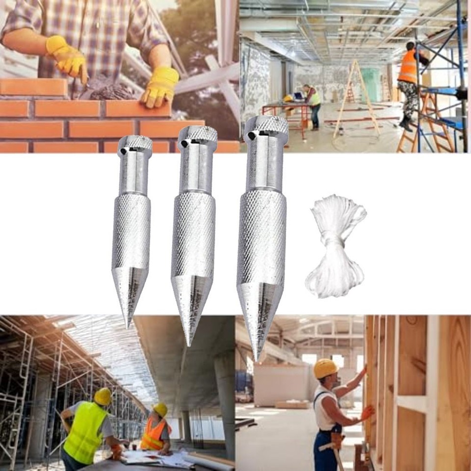 3PCS Plumb Bob Set for Vertical Measurement in Carpentry Masonry and ...