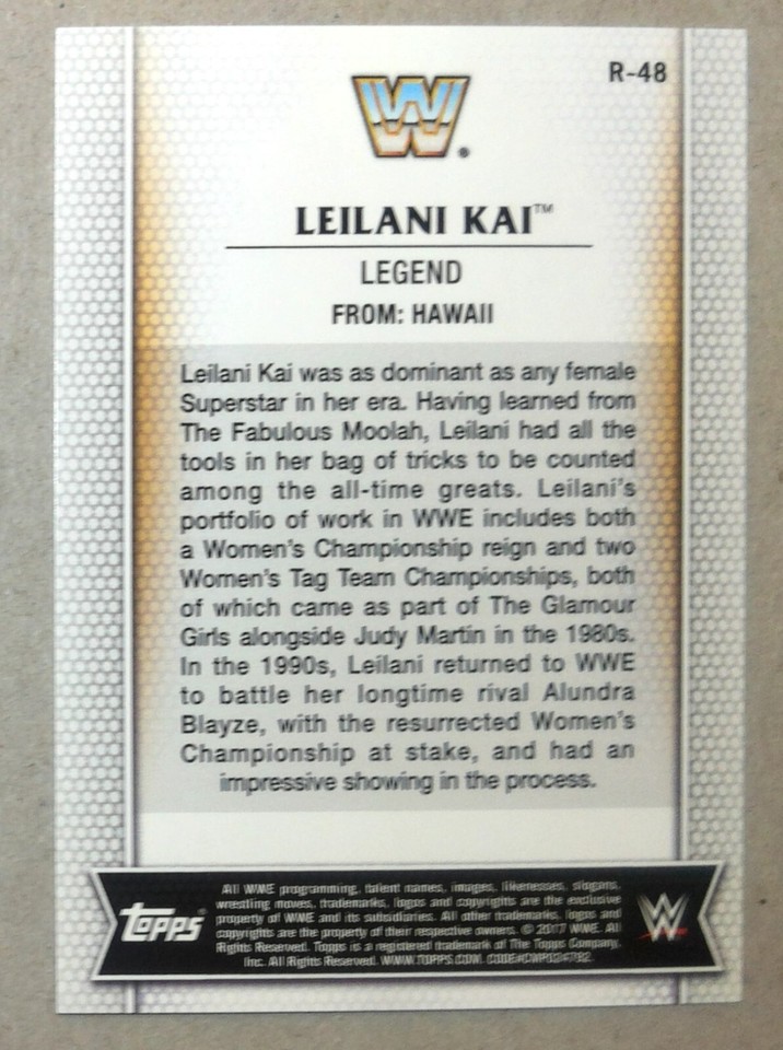 2017 Topps WWE Legend Leilani Kai #R-48 | eBay