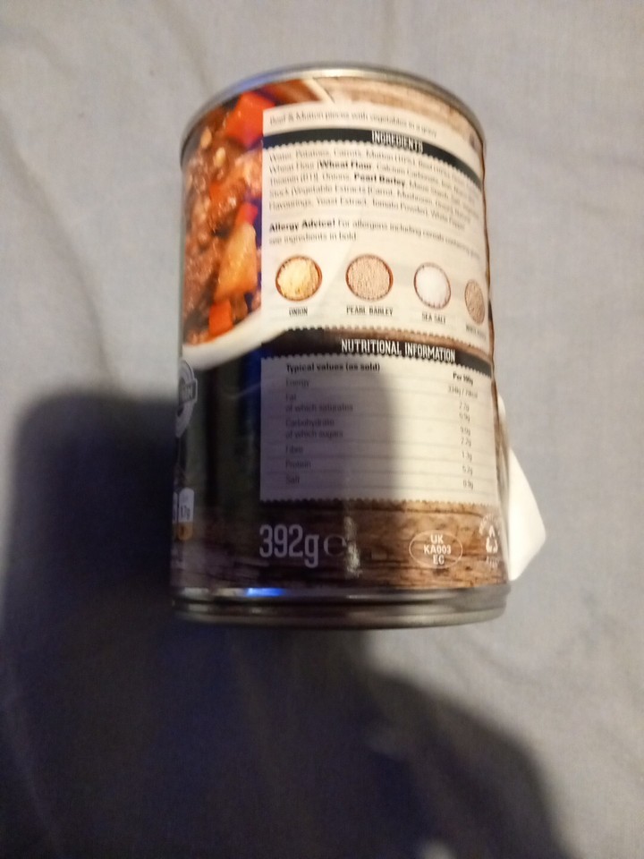 3 cans of GRANTS Irish Stew Quick Meal 392g x3 tins=1.176KG.BBJAN2027 ...