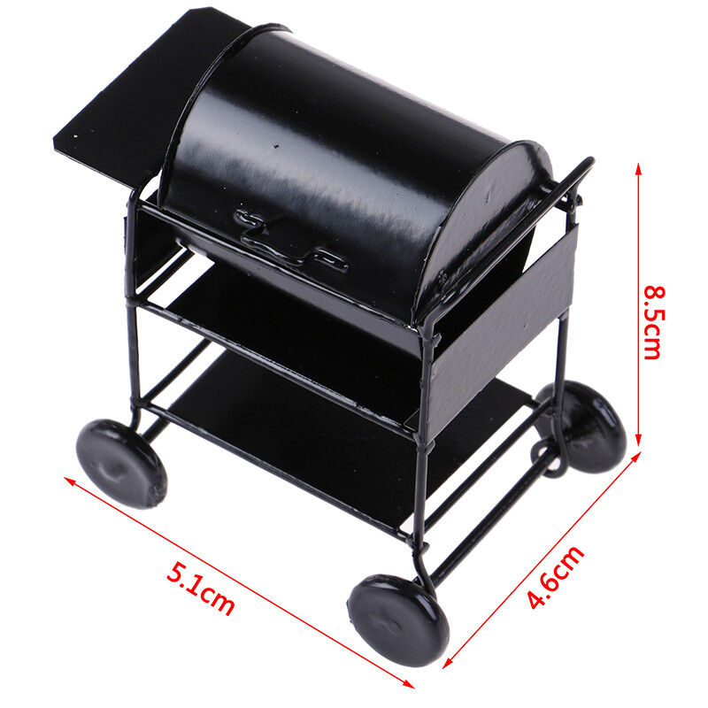 Dollhouse BBQ Grill Mini Yard Garden 1/12 Mini Toy Black 7cm BBQ ...