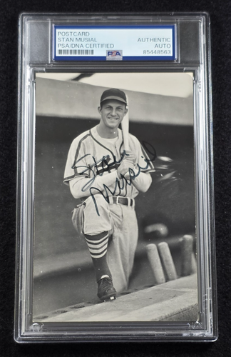 STAN MUSIAL Signed Real Photo Postcard-HALL OF FAME-ST. LOUIS CARDINALS ...