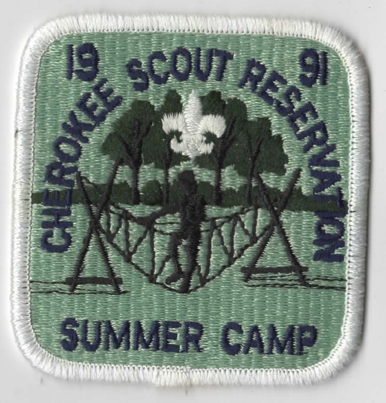 1991 Cherokee Scout Reservation Summer Camp BSA Patch WHITE Bdr ...