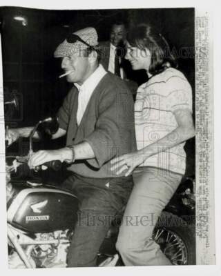 1970 Press Photo Astronaut Pete Conrad and wife ride motorcycle at ...