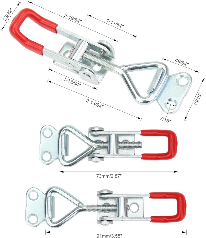 6 Pack Toggle Latch Clamp, Pull Latch, Adjustable Clamp Red + Silver | eBay