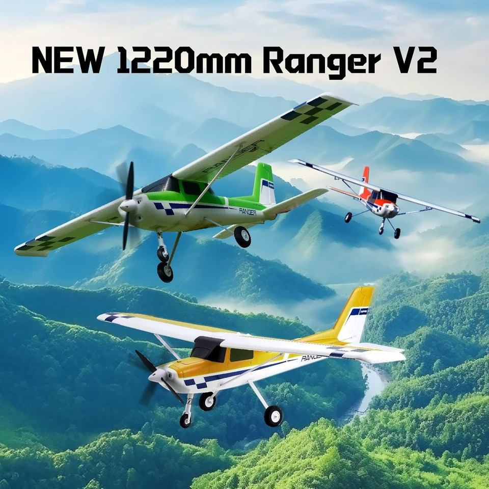 FMS Rc Plane For Beginner 1220mm Ranger EP V2 With Reflex V3 RTF-Yellow ...