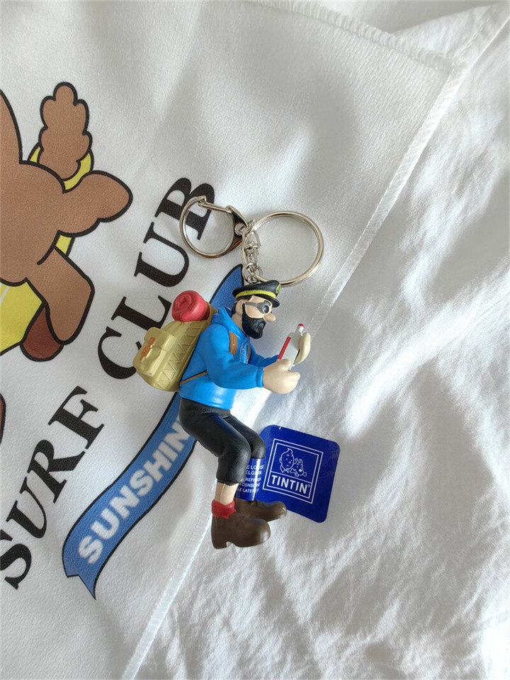 The Adventures of Tintin Tournesol Archibald Haddock Keychain Backpack ...