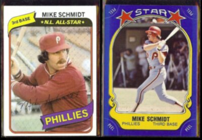 MIKE SCHMIDT 1980 Topps #270 + 1981 Fleer Star Sticker #9. PHILLIES | eBay
