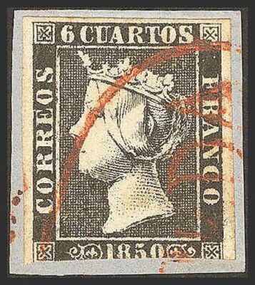 Cantabria. Philately. Fragment 1A. 1850. 6 Quarters Black, Cover ...