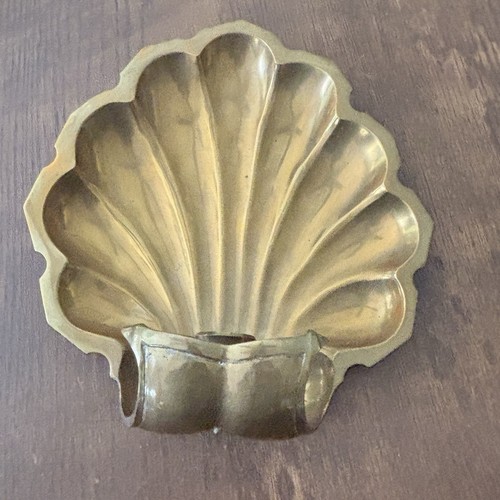 Vintage Brass Clam Shell Wall Candle Holder Sconce | eBay