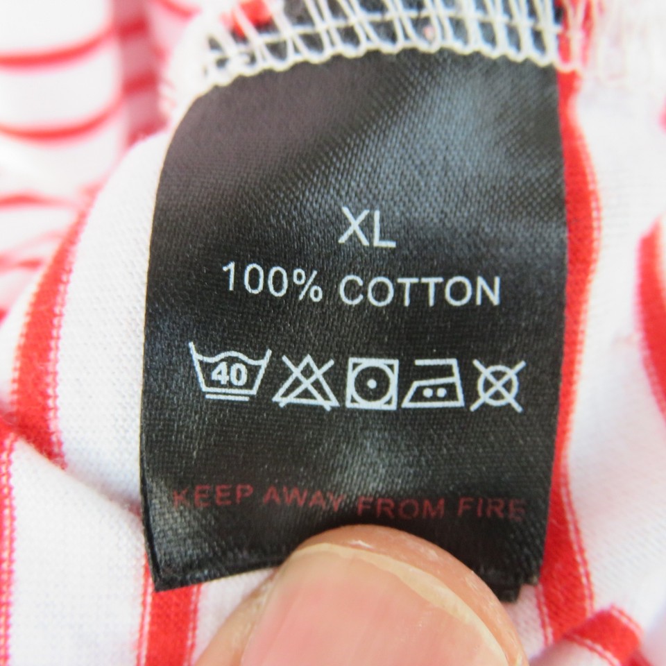 Savile Row Company Red/White Striped T-Shirt Mens XL 100% Cotton | eBay UK