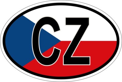 Sticker oval flag vinyl country code CZ czech republic | eBay Australia
