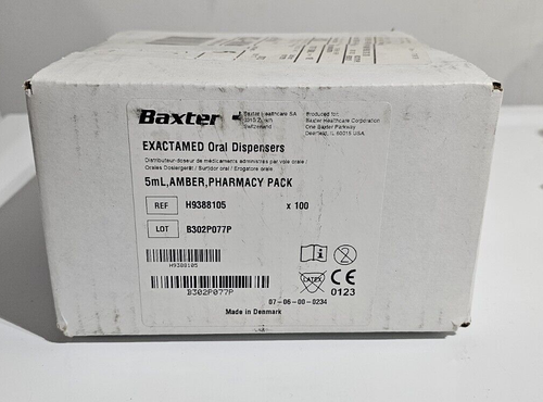 BAXTER BAXA ExactaMed Amber Oral Medicine Syringe Dispenser 5cc/5mL ...