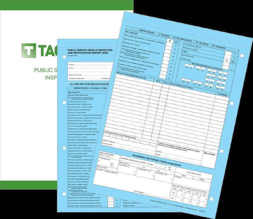 Tachodisc Public Service Vehicle Inspection Pad Pv1 for Psv/pcv. for ...