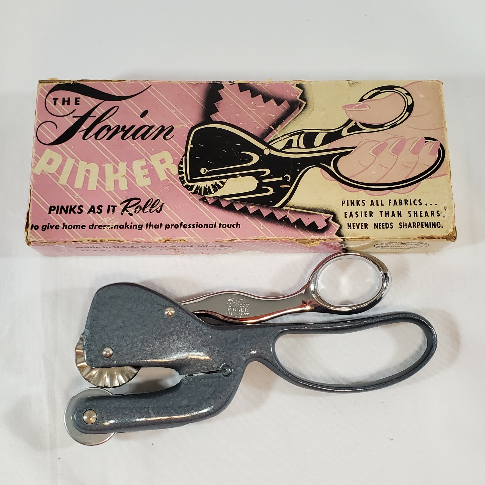 Vintage Florian Pinker Pinking Shears Scissors Seamstress Original Box ...