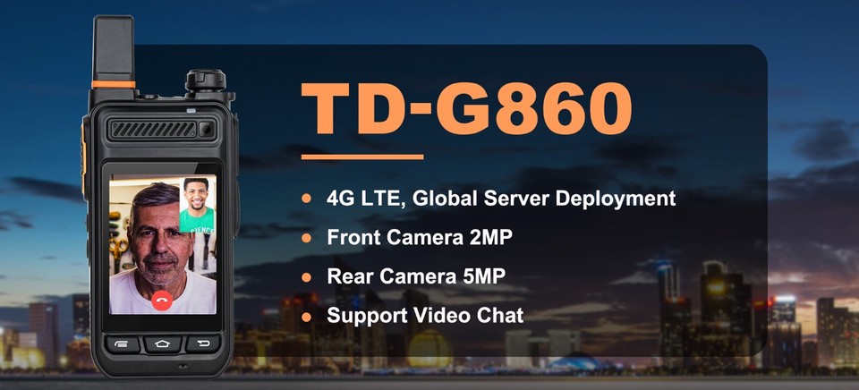 ZELLO TD-G860 4G/LTE PoC Network Radio ANDROID 8 Zello PandaPTT Walkie ...