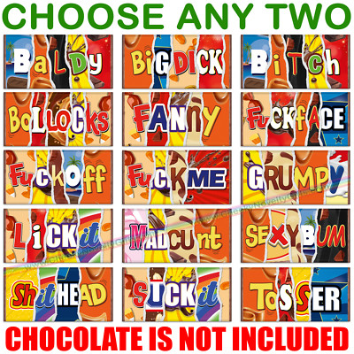 2x Rude Chocolate Bar Wrappers Funny Covers Fun Sexy Gift Naughty Joke ...