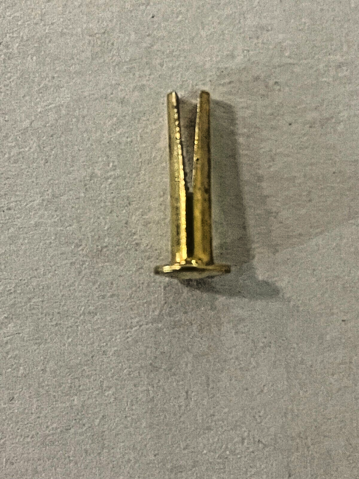 50 ~ 1/8" stem diameter x 1/2" long x 7/32" Brass plated split rivets ...