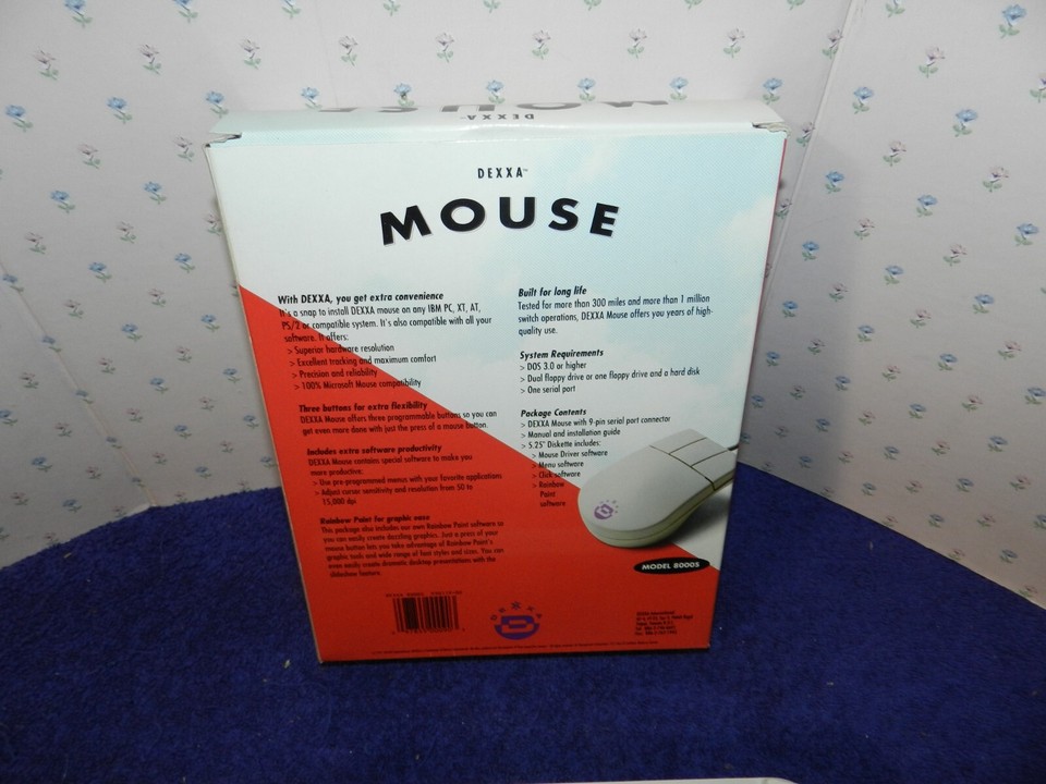 Vintage 1991 Dexxa Mouse Model 8000S In Original Box With Software | eBay
