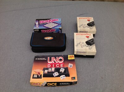 Lot of 4 Dice Games, Uno Dice, Boogle & 2 Perquackey Games | eBay