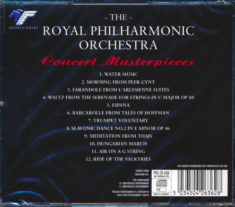 CD The Royal Philharmonic Orchestra - Concert Masterpieces: Water Music ...