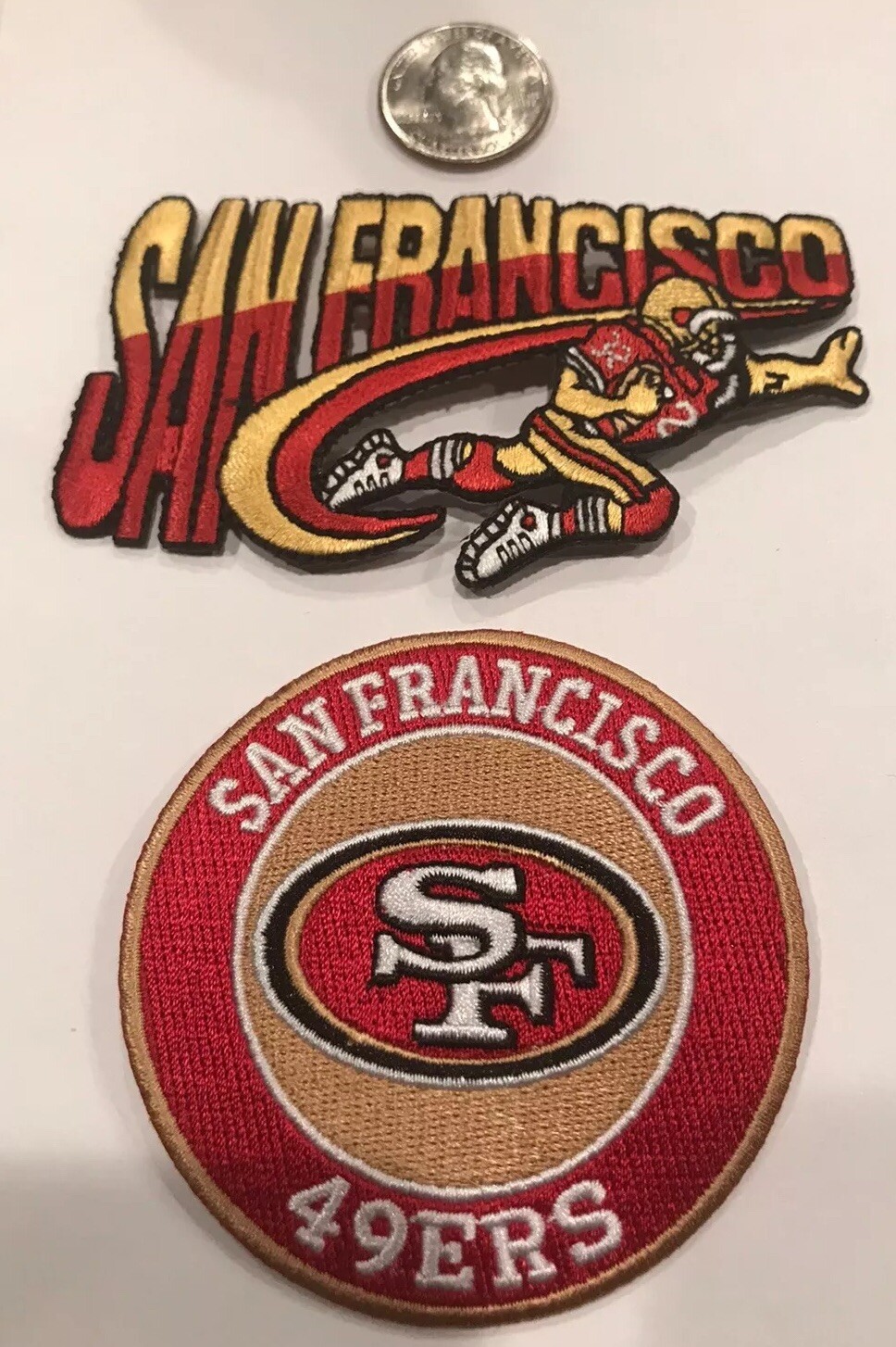 (2)-San Francisco 49ers embroidered iron on Patches 3”x 3”/4”x 2.5” Awesome! | eBay