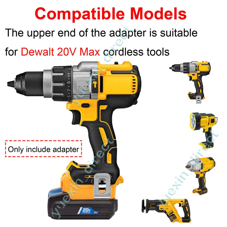 Battery Adapter For Hart 20V Li-Ion Battery Convert to for Dewalt 20V ...