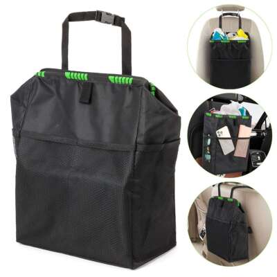 Car Trash Can Litter Bin Garbage Bag Waste Storage Organizer Pocket ...