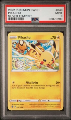 2022 Pokémon SWSH Pikachu Silver Tempest Card #049 PSA Mint 9 | eBay