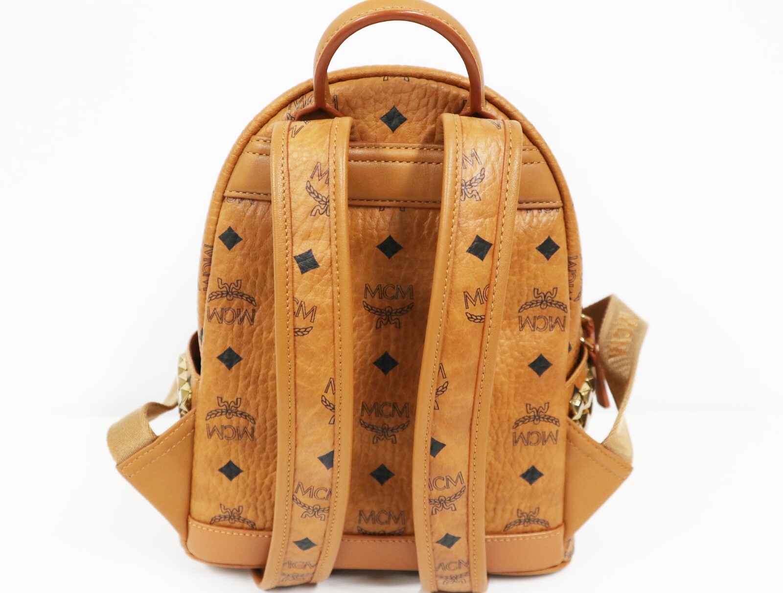 MCM Mini Stark Side Stud Backpack Leather Brown Viset… - Gem