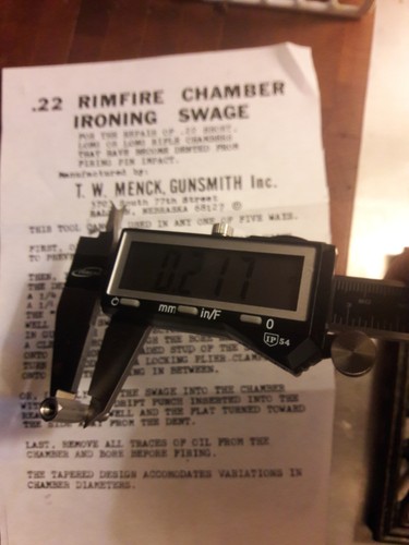 Menck 22 Chamber Ironing Swage Rimfire Gunsmith Tool 1/4 Inch Hex Drive ...