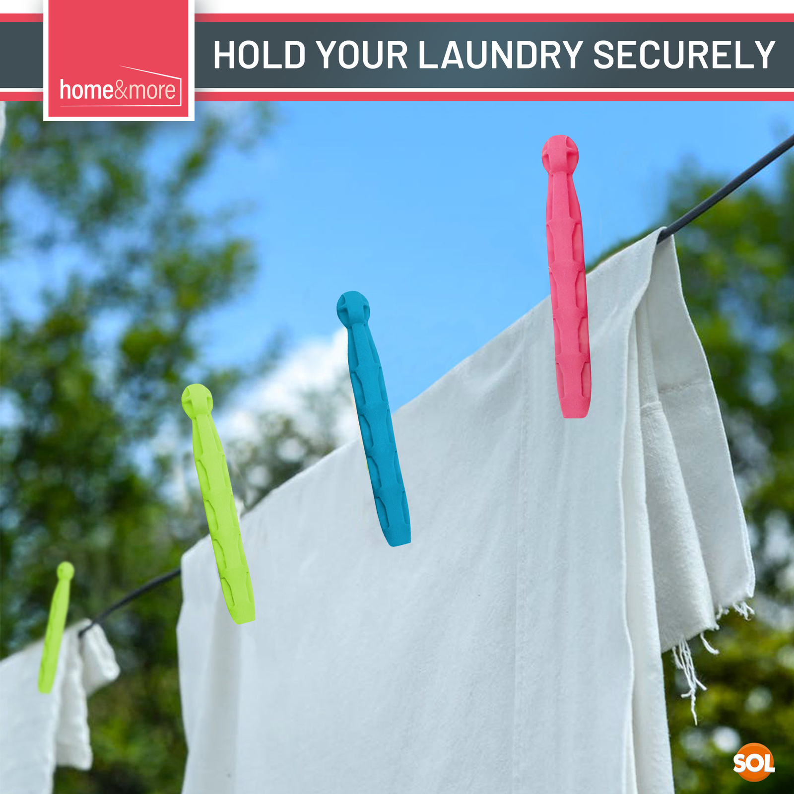 60 Strong Dolly Pegs | Durable Plastic Laundry Washing Clothes Line ...