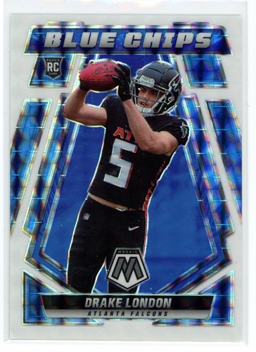 Drake London 2022 Mosaic Blue Chips White Prizm #/25 Rookie #BC-6 ...